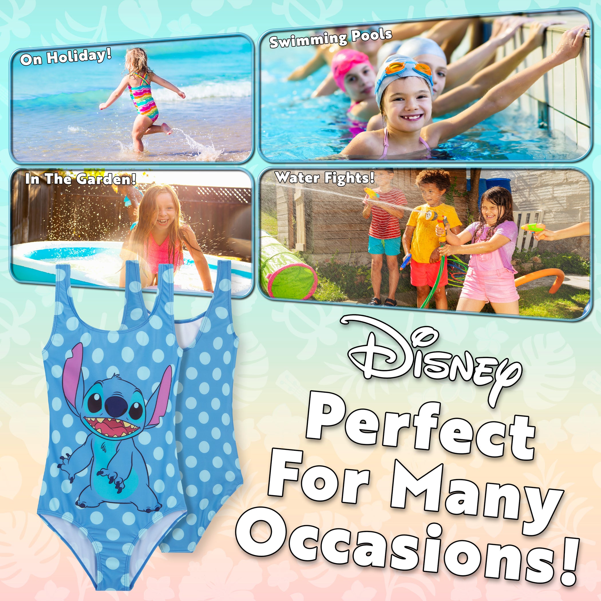 Disney Stitch Swimming Costume Girls, One Piece Swimsuit – Get Trend