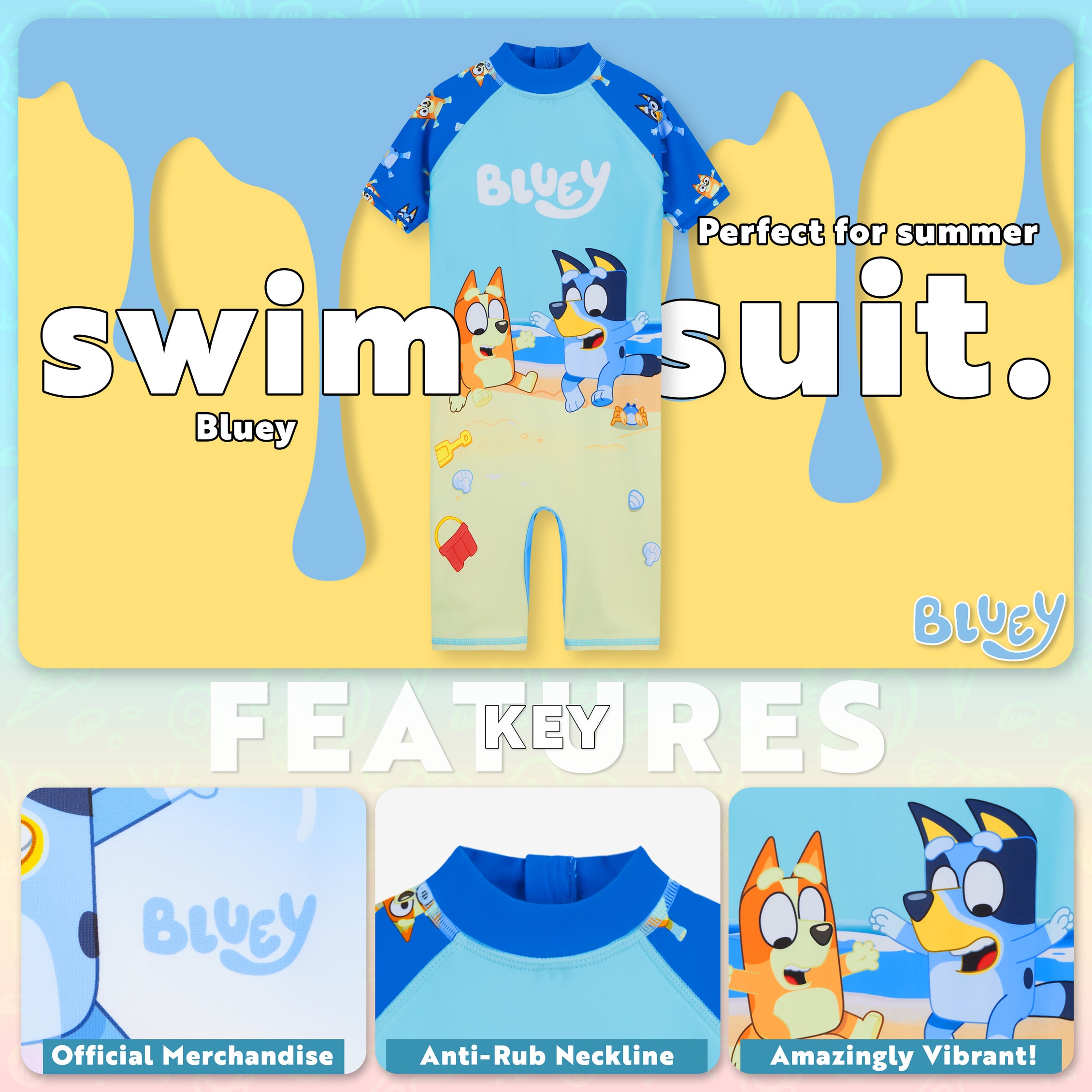 Bluey Girls Swimming Costume Full Body Swimsuit – Get Trend