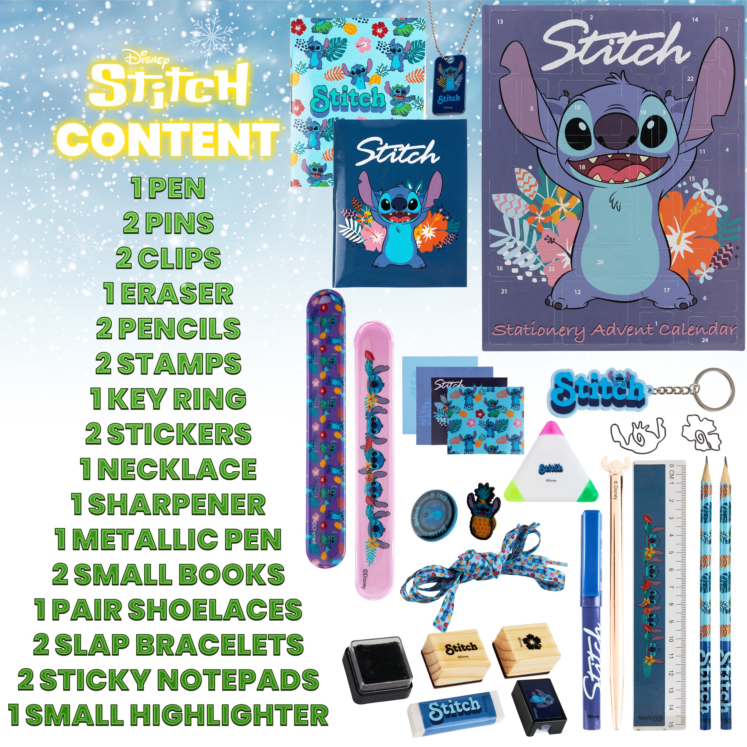 Disney Stitch Advent Calendar 2024 for Kids and Teenagers Stationery S ...