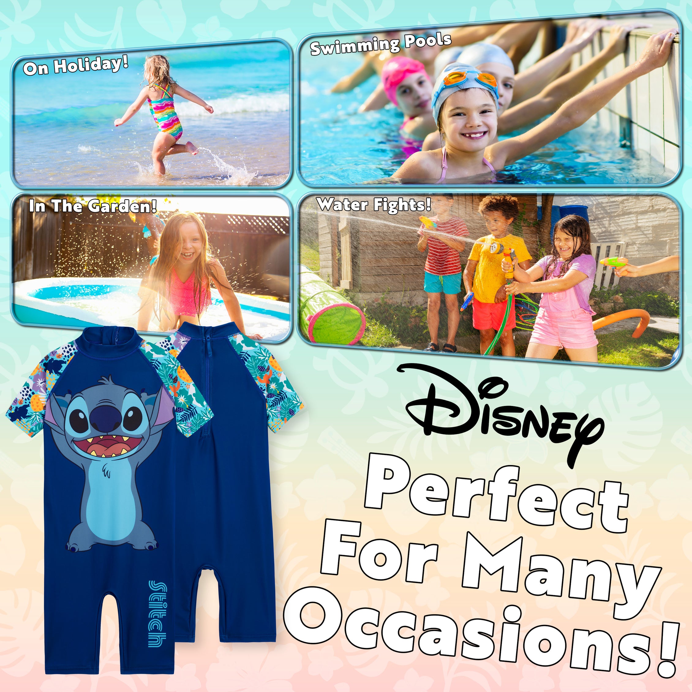 Disney Girls Swimming Costume Short Sleeve Swimsuit – Get Trend