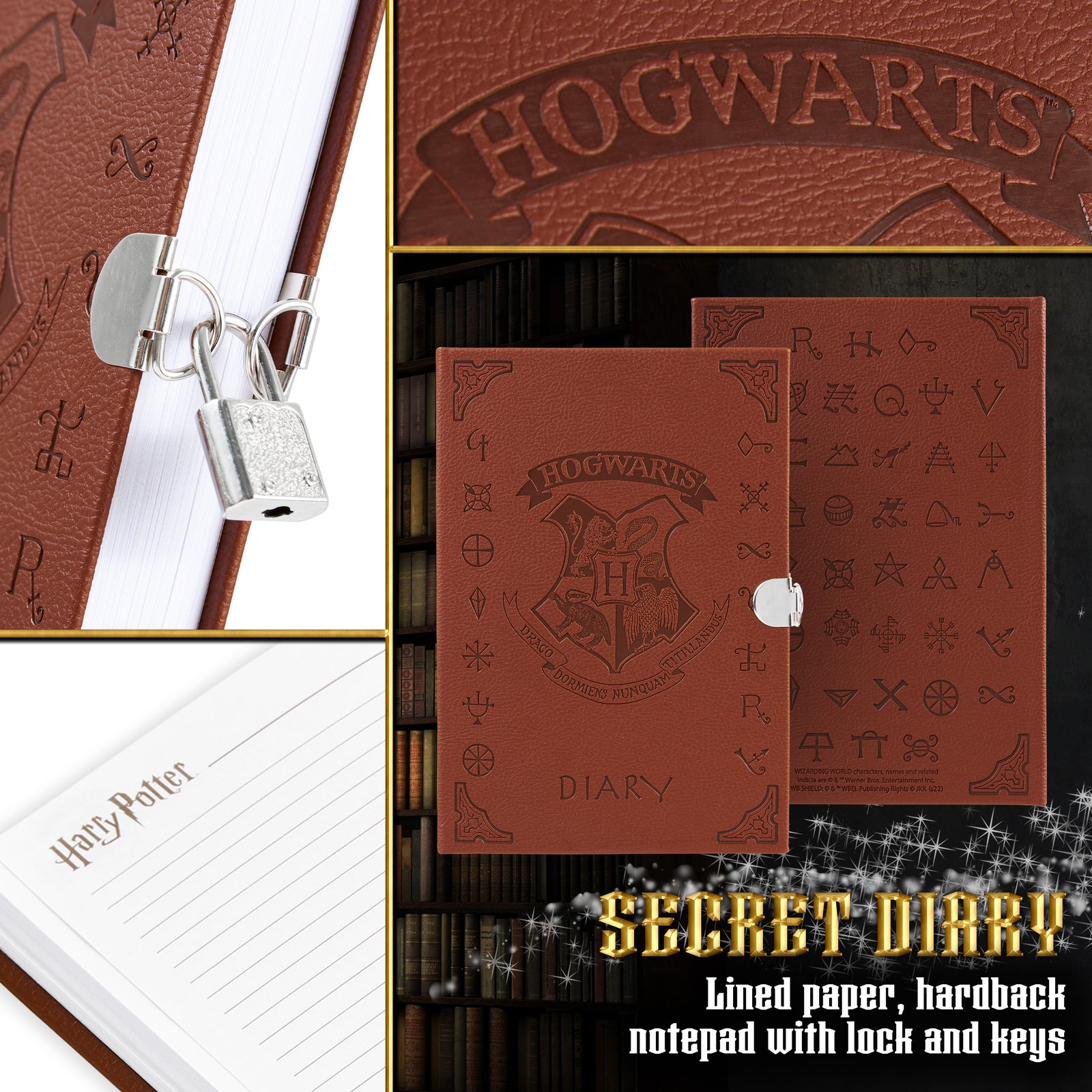 Harry Potter Secret Diary Set with Lockable Journal & Invisible Magic ...