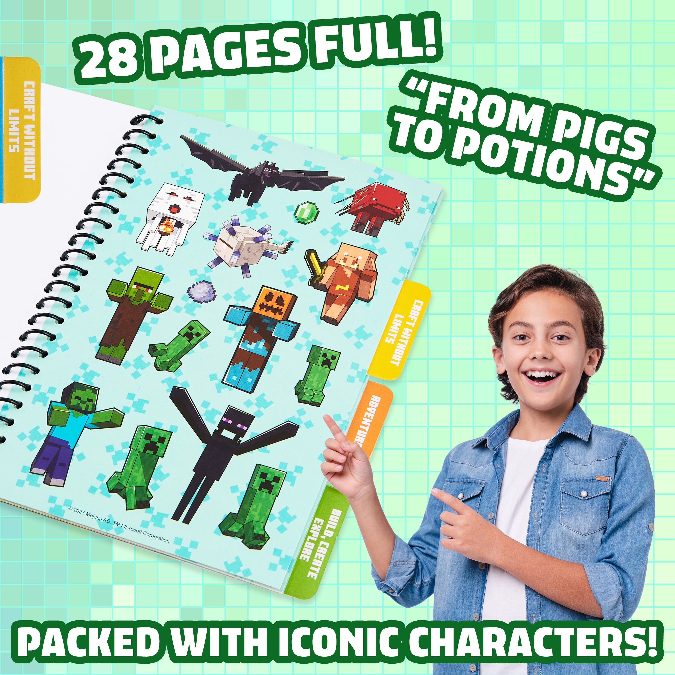 Minecraft Sticker Book for Kids with with 28 Sheets and 1000 Stickers ...
