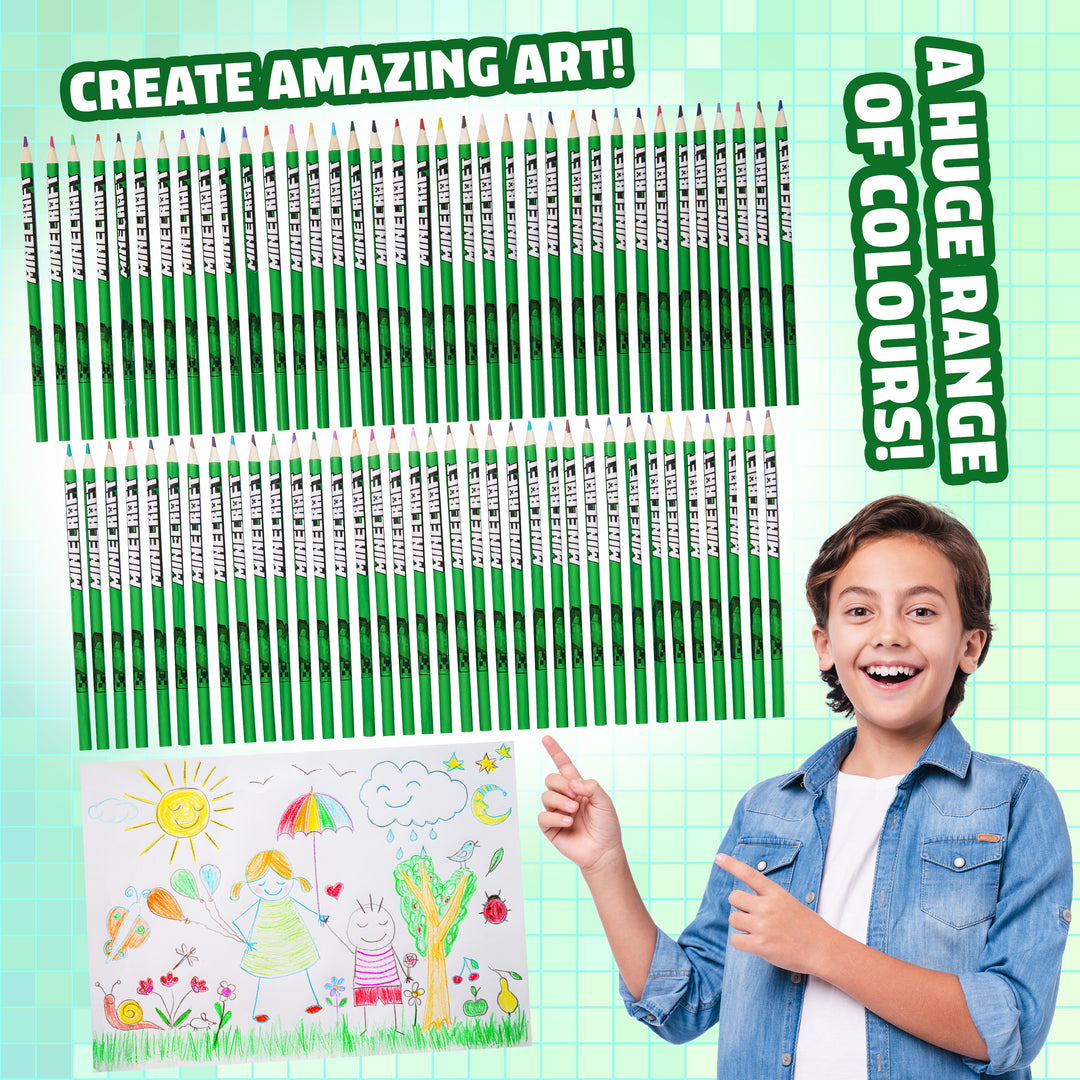 Minecraft Colouring Pencils Set for Kids 72 Pencils Colouring Box Cree ...