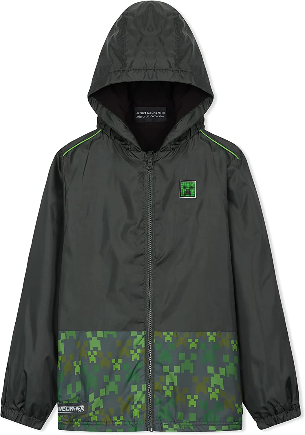 Minecraft Rain Waterproof Jacket with Warm Lining and Hood for Gamers ...
