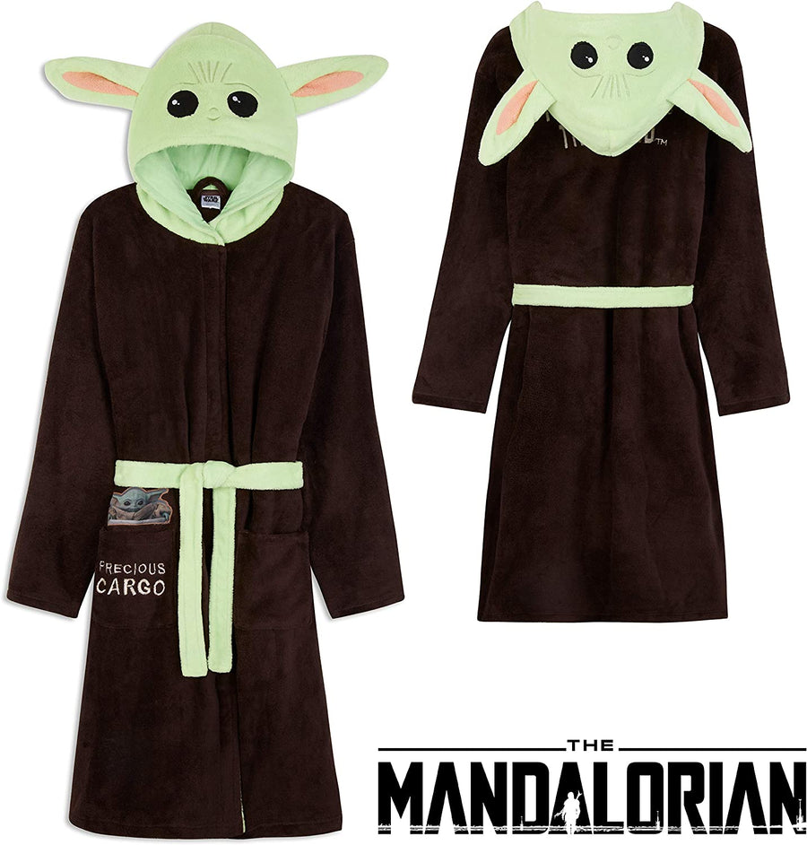 The Mandalorian Baby Yoda Dressing Gown Mens Mandalorian Hooded Bath ...