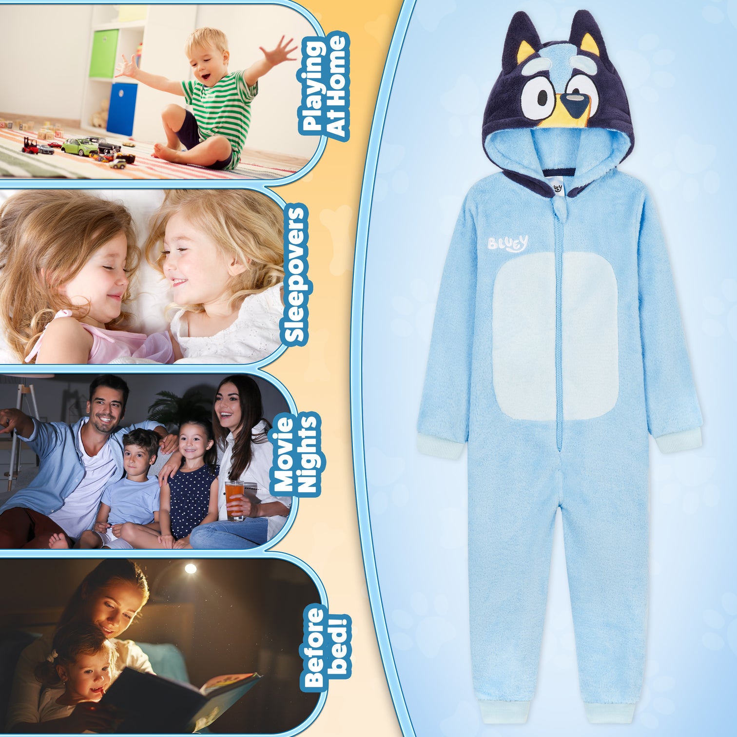 Bluey Boys Fleece Onesie with Hood, Cosy Loungewear - Gifts for Boys ...