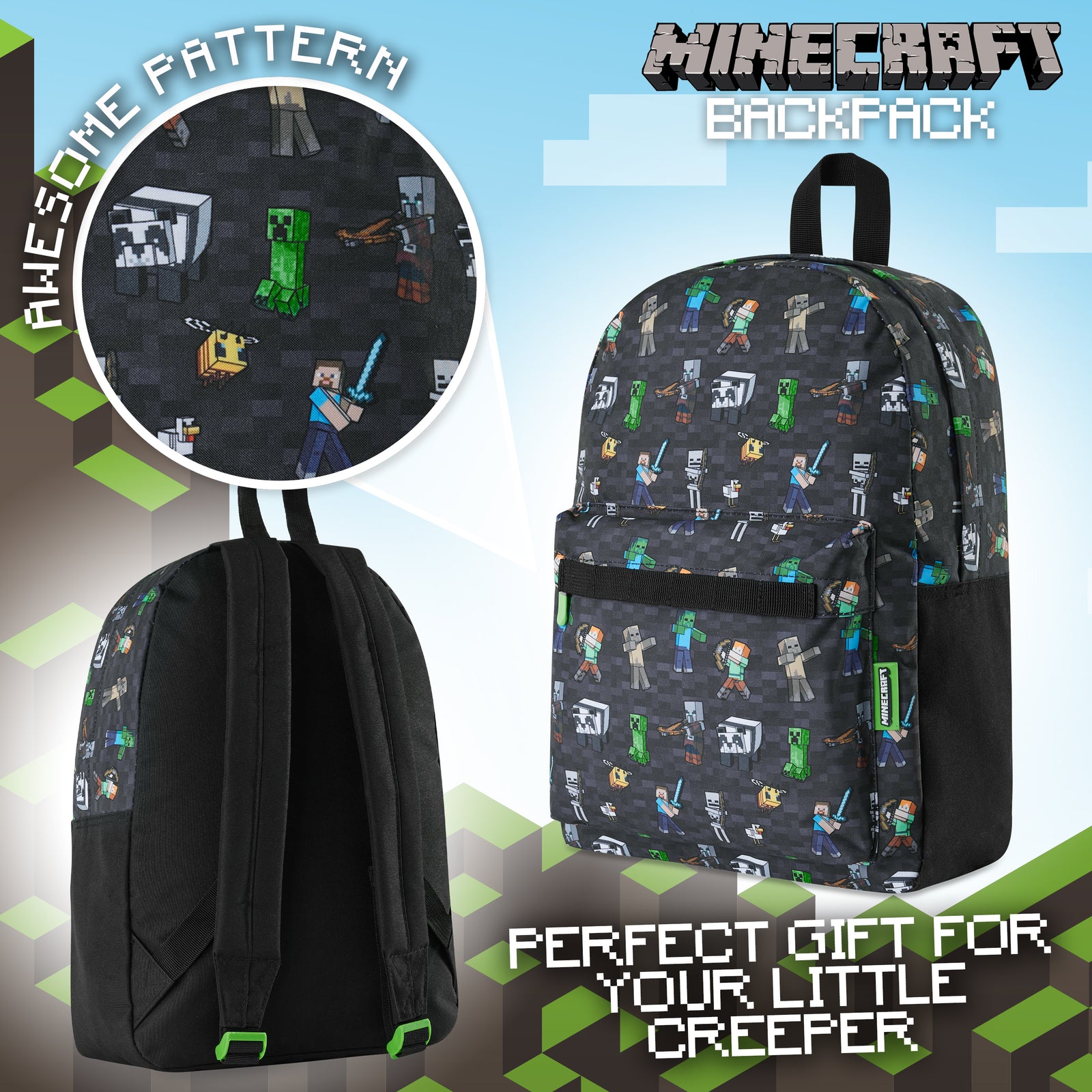 Minecraft Backpack, Kids Backpack, Boys School Bag, Minecraft Gifts for ...