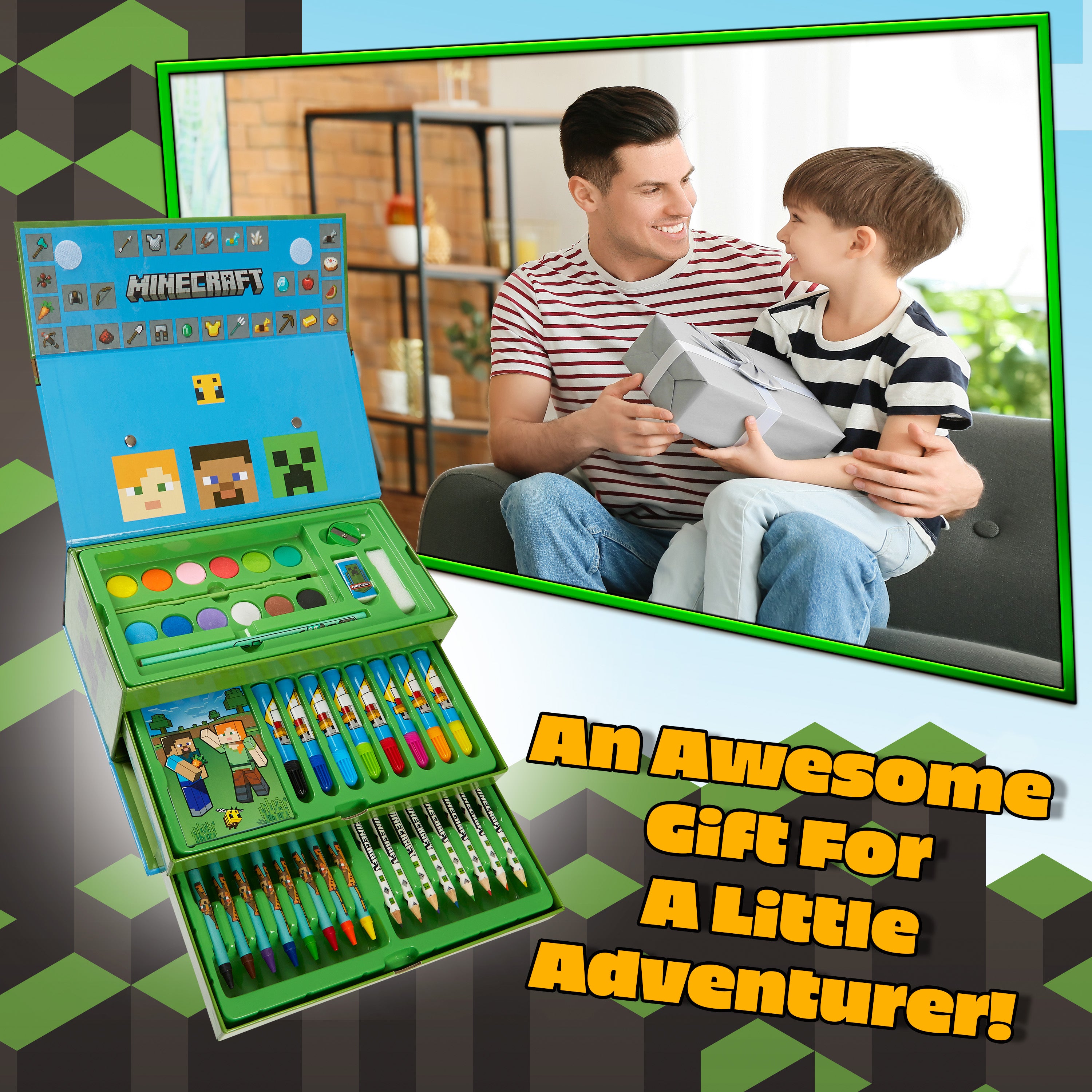Minecraft Art Set - Colouring Sets for Children, Art Supplies for Kids ...