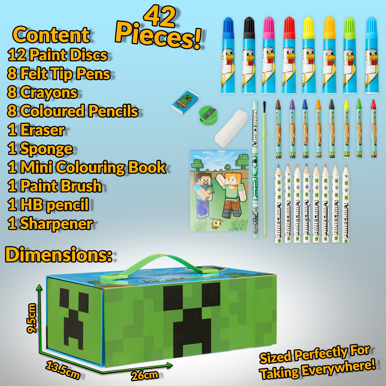 Minecraft Art Set - Colouring Sets for Children, Art Supplies for Kids ...