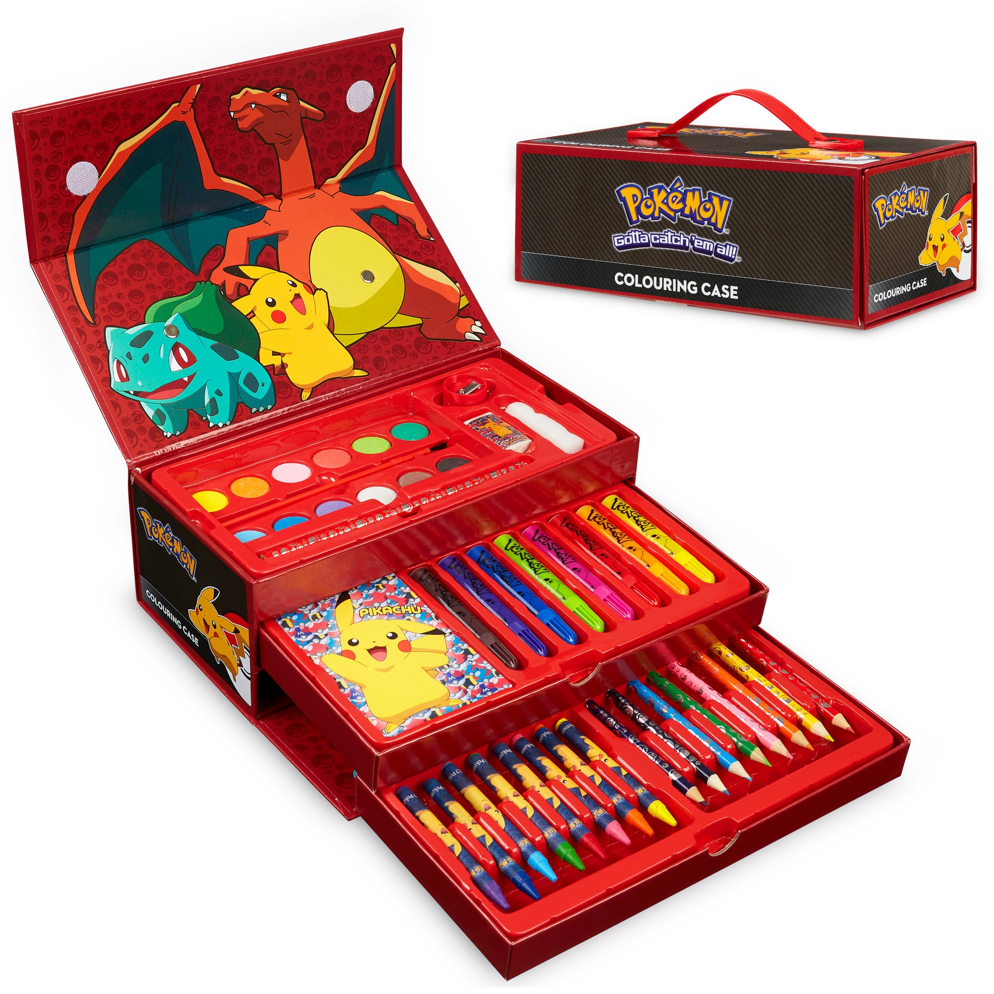 Pokemon Art Supplies Set, 40+ Pcs Kids Painting Drawing Colouring Trav ...