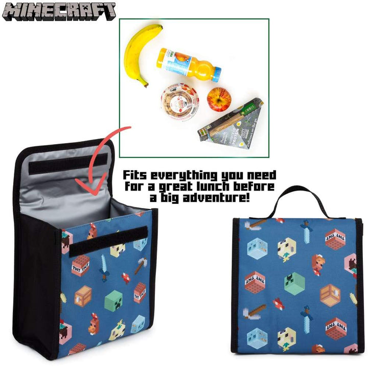 Minecraft 4 Piece Set School Bags Includes Water Bottle for Boys and ...