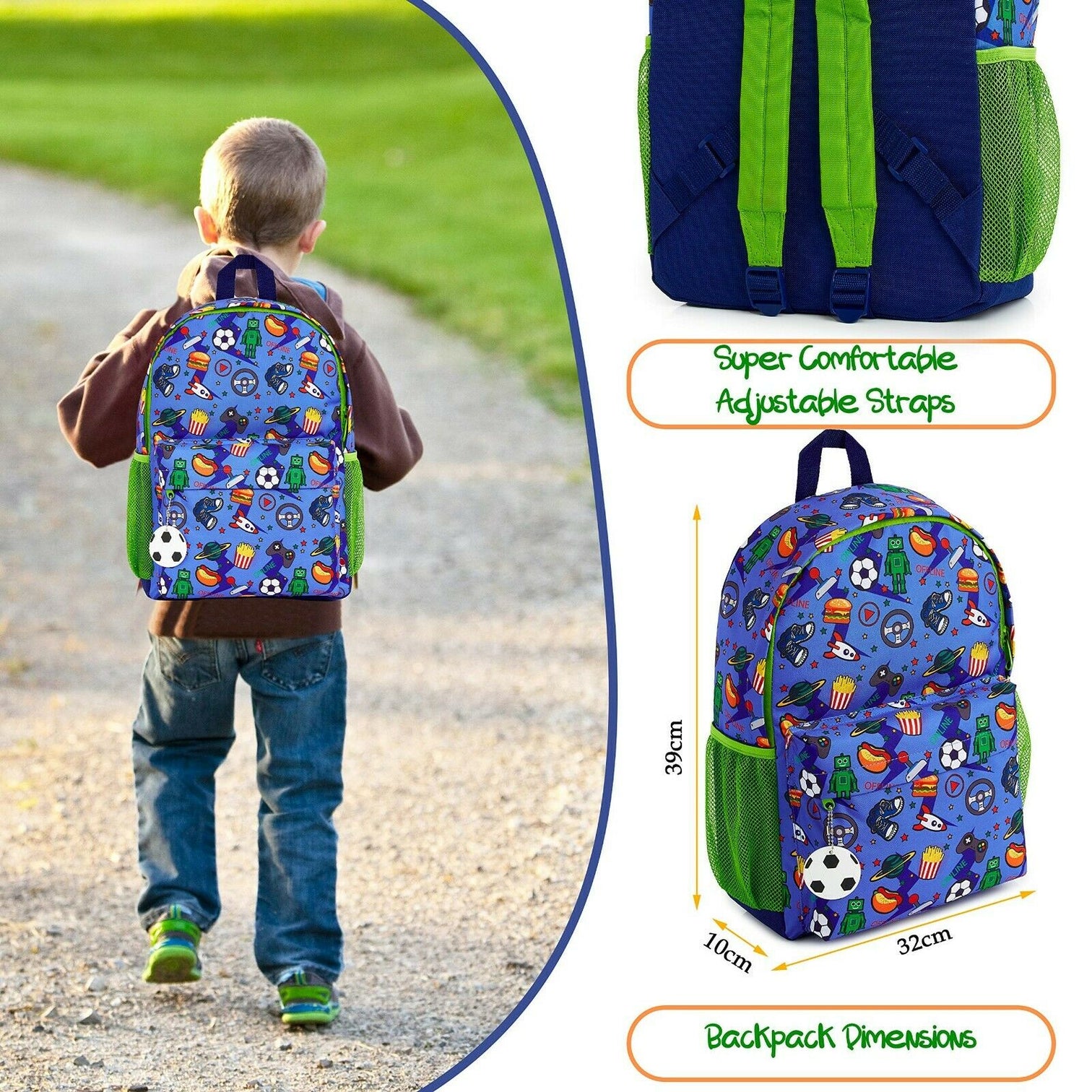 CityComfort Video Game Large Boys Backpack, Gamer Gifts for Boys Teens ...