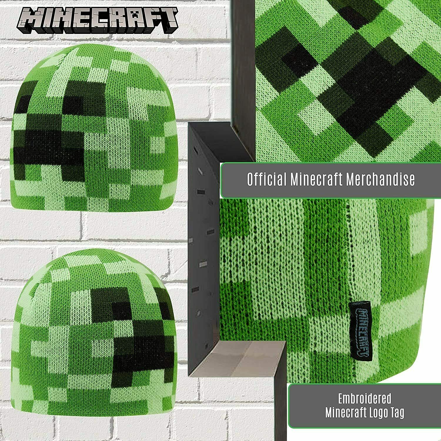 Minecraft Creeper Knitted Beanie Hat for Boys Girls Men Women ...