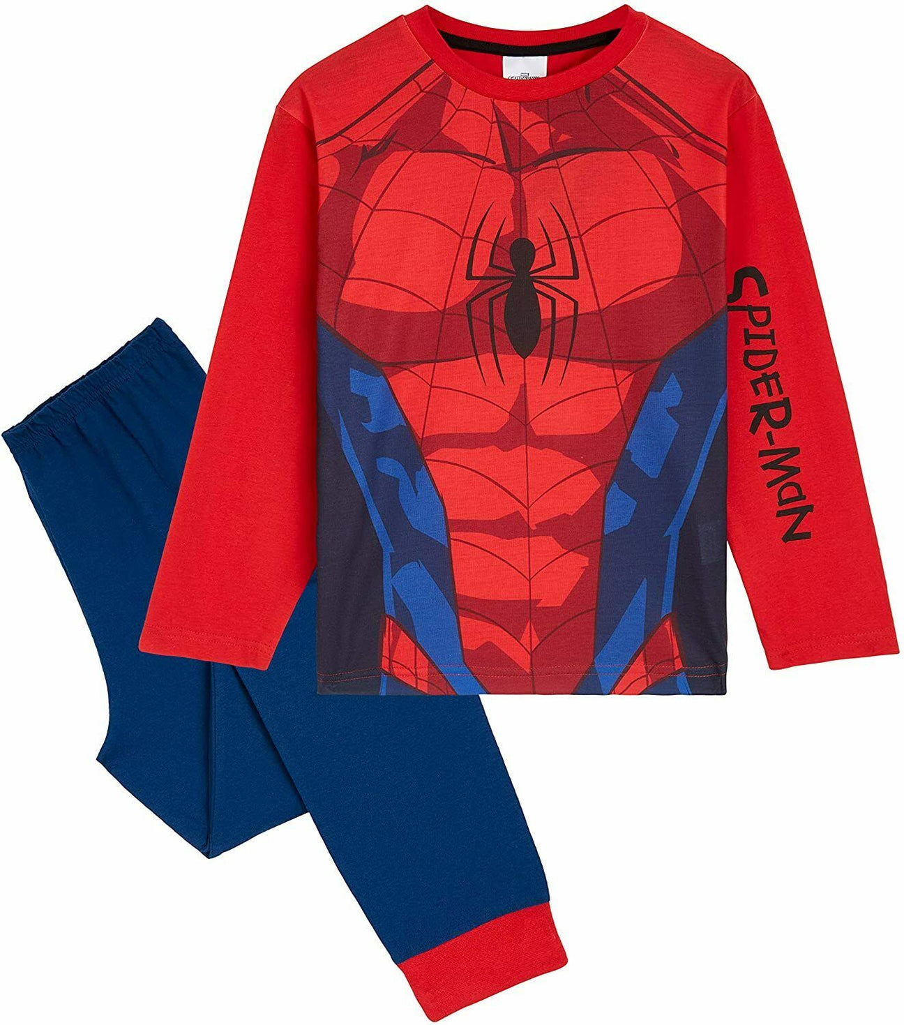 Marvel Spiderman Pyjamas 2 Piece Superhero Long Cotton Pjs for Children ...