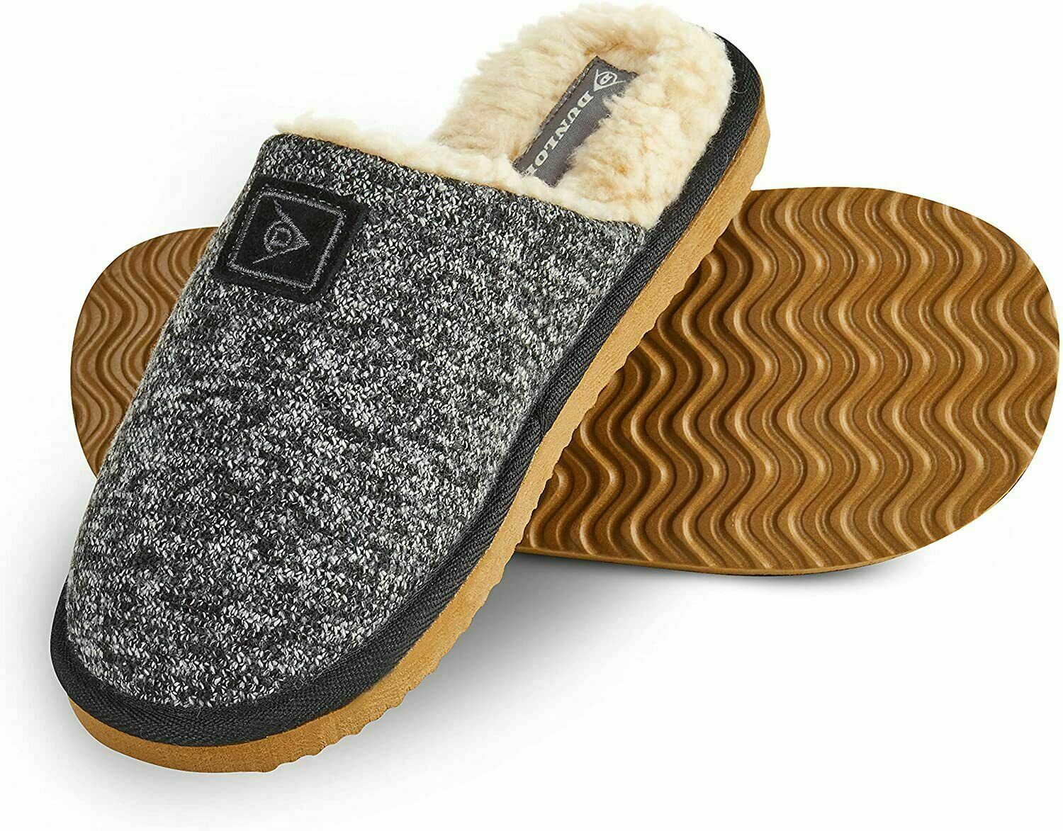 Dunlop Comfy Memory Foam Slippers with Rubber Sole Anti Slip for Men