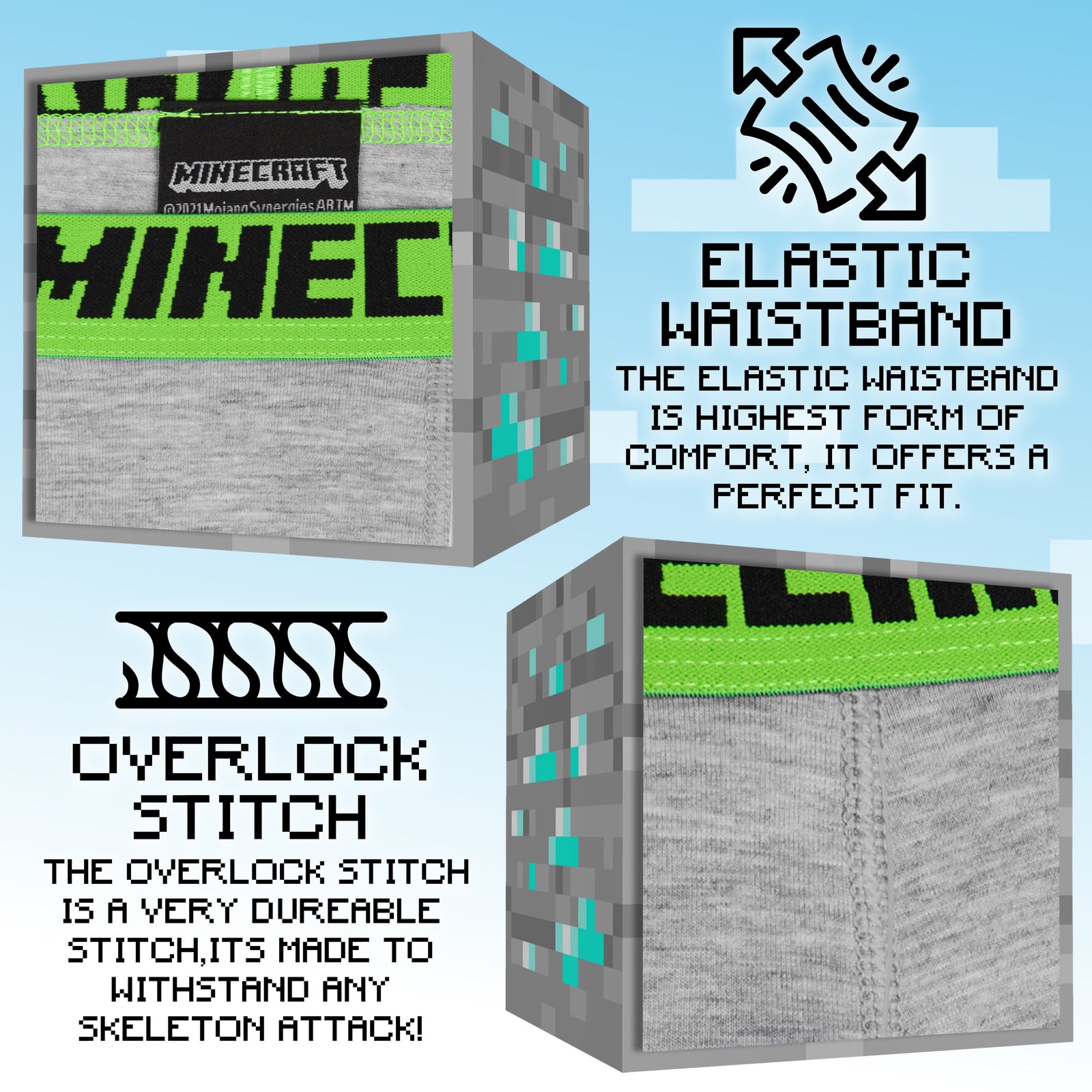 Minecraft Boxer Shorts, Boys Underwear -Pack of 2 for sale